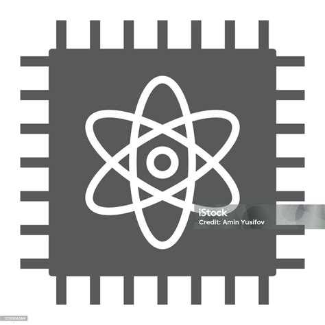 양자 컴퓨팅 문양 아이콘 기술 및 프로세서 원자 기호칩 벡터 그래픽 흰색 배경에 고체 패턴 Eps 10 10에 대한 스톡 벡터 아트 및 기타 이미지 Istock