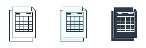 Spreadsheet Icon Symbol Illustration Isolated On White Background