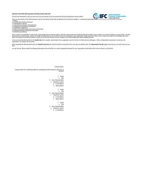 Esms Self Assessment En Pdf