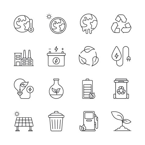 Set Of Icons For Environmental Issues 55598635 Vector Art At Vecteezy