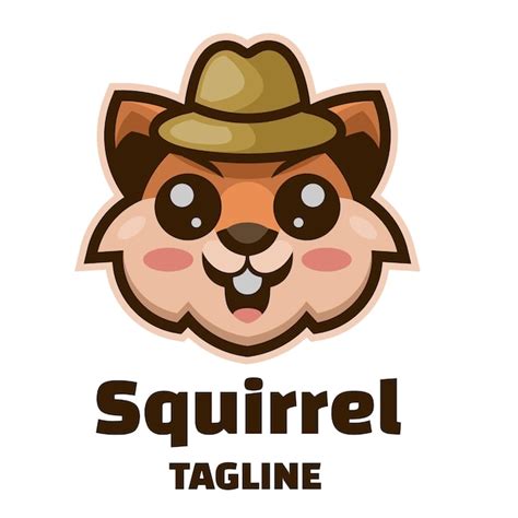 Premium Vector Squirrel Head Cartoon Mascot Logo