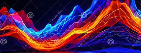 Dynamic Graph With Fluctuating Data Points In Vibrant Colors Stock