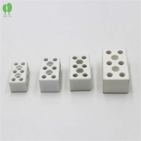 Ivory Heat Resistant 3 Poles Ceramic Terminal Block Wire Connector At