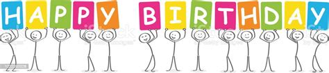 Stick Figure Happy Birthday Stock Illustration Download Image Now