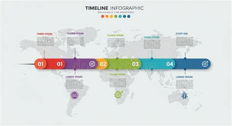 Timeline Infographic Featuring Five Numbered Segments 01 To 05 On A