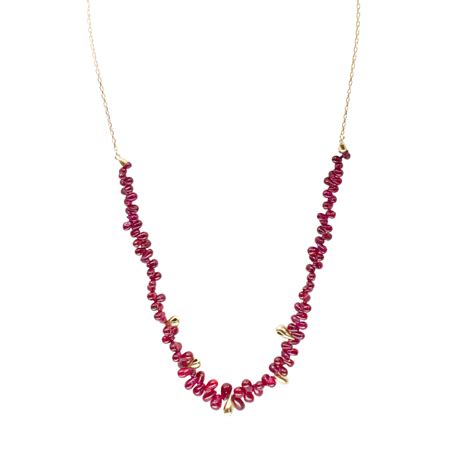 Sandra Frias Ruby Necklace Fringe Gallery