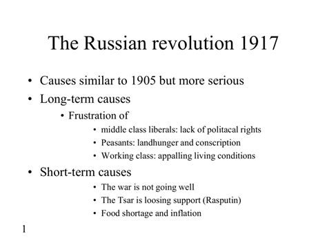 Causes Of Russian Revolution 1917