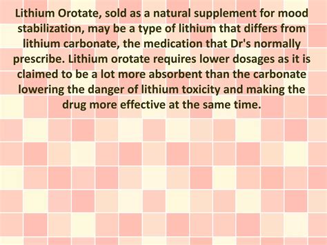 What Is Lithium Toxicity Can Lithium Orotate Cause Lithium Toxicity Ppt