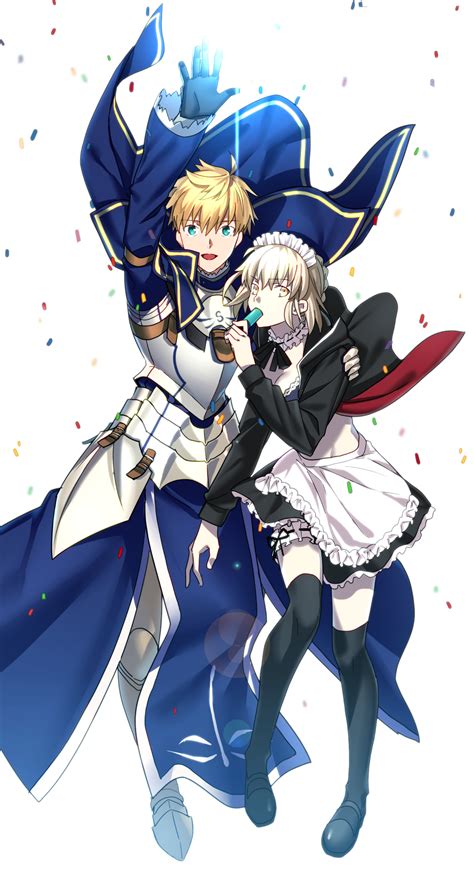 Safebooru 1boy 1girl D Apron Arm Up Arthur Pendragon Fate Artoria