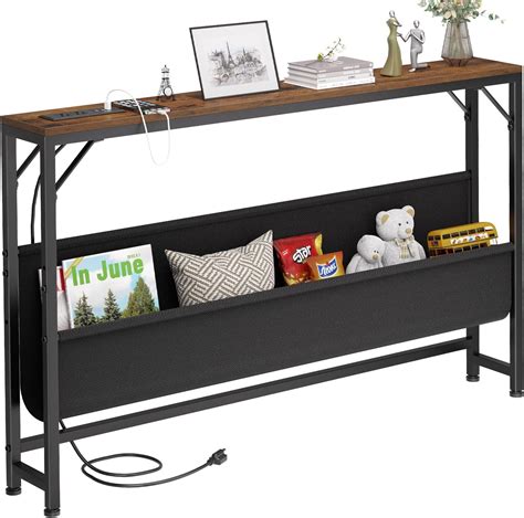 Dxynlzq 47 2 Skinny Console Table With Charging Station And Storage