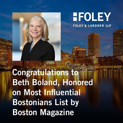 Kyle Faget On Linkedin Beth Boland Honored On Most Influential Bostonians List Foley And Lardner