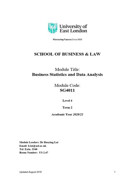 Sg4011 Module Guide 2020 21 Pdf Statistics Intelligence