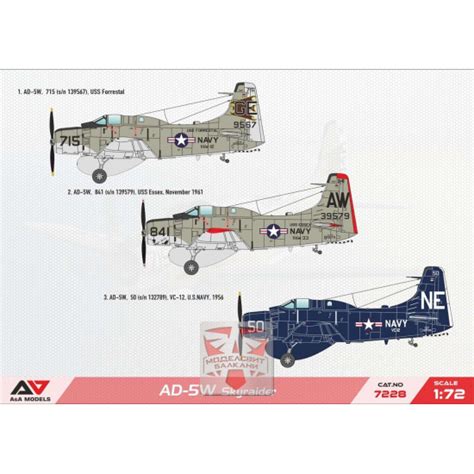 Aa Models 7228 172 Ad5w Skyraider Attack Aircraft Model Kit