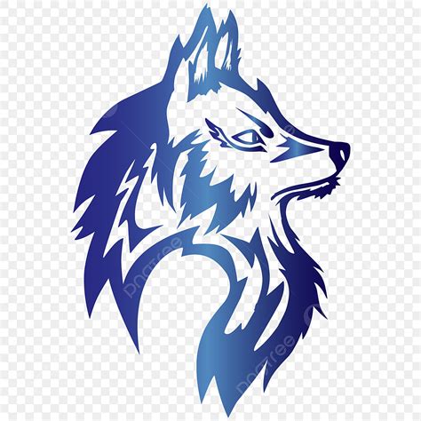 Blue Wolf Logo Minimalistic Blue Wolf Logo Design In Cartoon Style