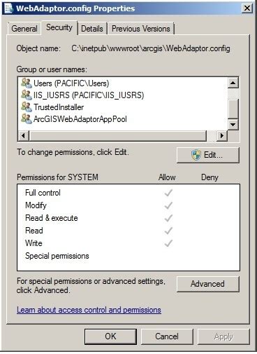 error application error access to the path c inetpub root arcgis