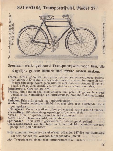 Salvator Transportfiets Van Mmc Haaijer Uit Tholen 1911
