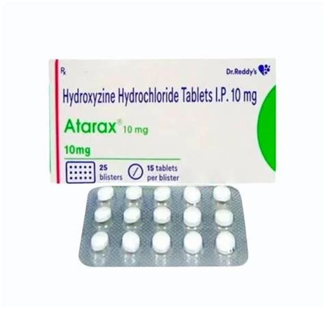 Hydroxyzine Hydrochloride Tablets Atarax 10mg Packaging Type Stripe