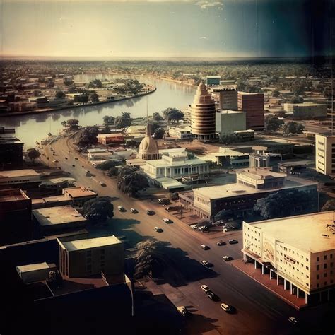 Premium Photo Picture Showcasing A City With A River Running Through It