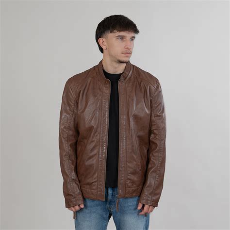 Leather Jacket In Brown Color Greek Manufacturing Efurs