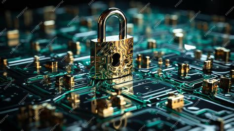 Cyber Security Lock Technology Background Premium Ai Generated Image