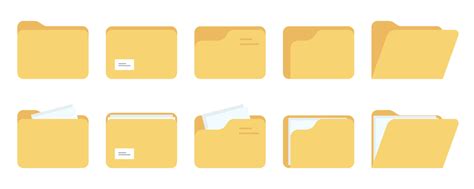 Yellow Folder Computer Document File Icon In Folder Open Folder With Paper Document Symbol