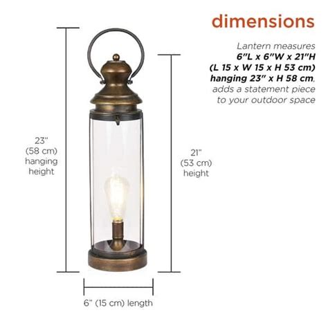 Gold Metal And Glass Lantern With Warm White Led Large Bed Bath