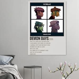 Gorillaz Demon Days 2005 Album Poster Iconic Music Art Alternative