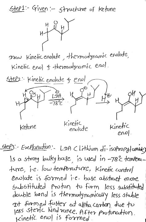 [Solved] please draw the kinetic enolate, thermodynamic enolate, kinetic... | Course Hero