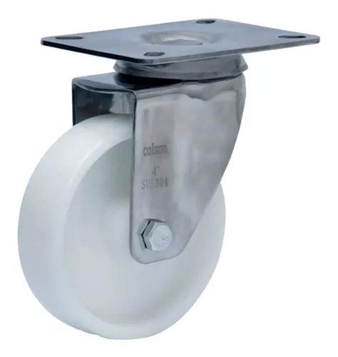 Rodizio Giratório Inox 3 C Placa E Roda De Nylon Colson