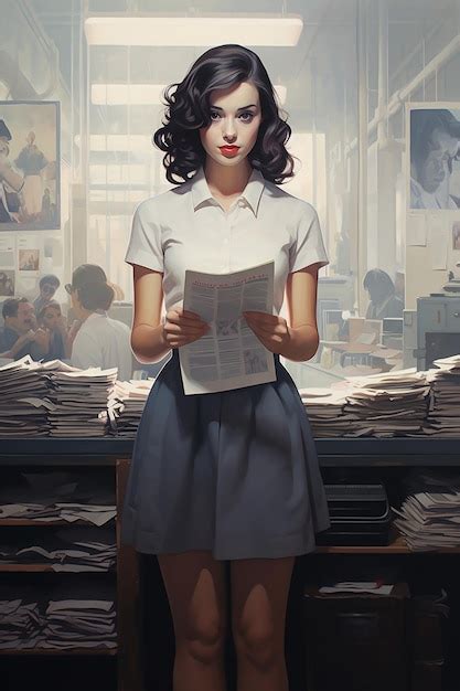 Premium Ai Image Lois Lane Mid20s As A 1940s Newspaper Woman Sitting