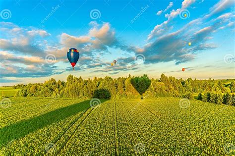 Landscape Aerial View From Hot Air Balloon Stock Image Image Of