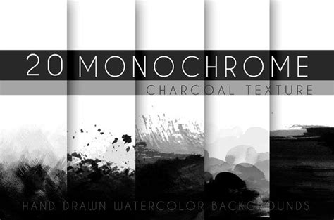 20 Monochrome Charcoal Texture By Juliyart On Creativemarket