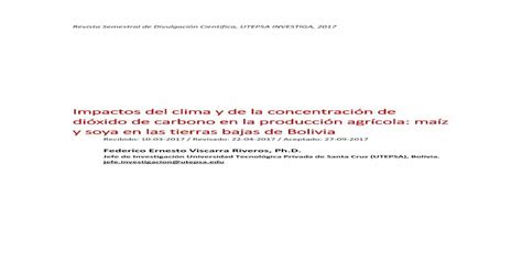 Impactos Del Clima Y De La Concentración De Dióxido De Carbono En La
