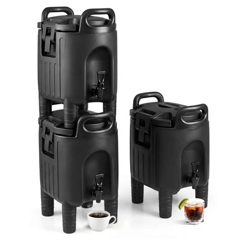 26 Gal Insulated Beverage Dispensers Set Of 3 With Handles Costway
