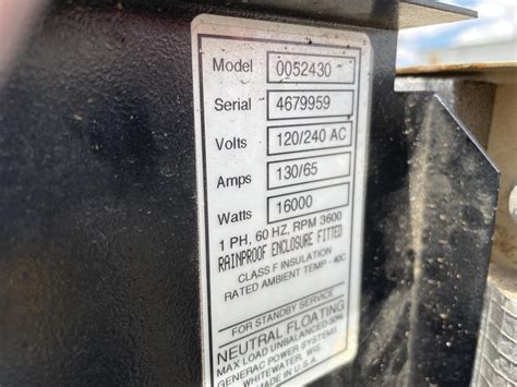 Guardian 0052430 Natural Gas Standby Generator Agriculture Bigiron