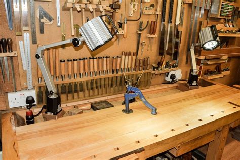 Woodworking Bench Light Work With Led Lighting Woodworking Workbench