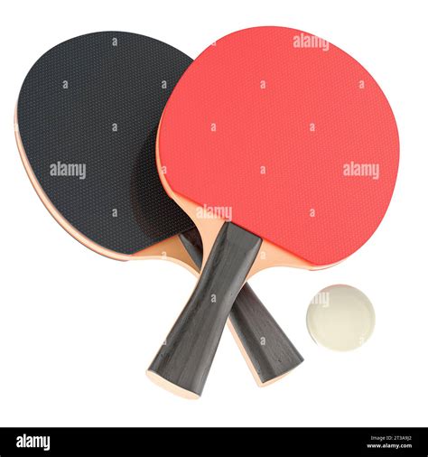 Table Tennis Equipment Ping Pong Rackets And Ball 3d Rendering