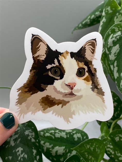 Vinyl Calico Cat Sticker Domestic Long Haired Cats Cat Mom
