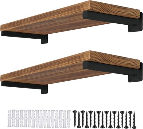 Addgrace 4 Pack Shelf Brackets Wall Mounted Black Shelf