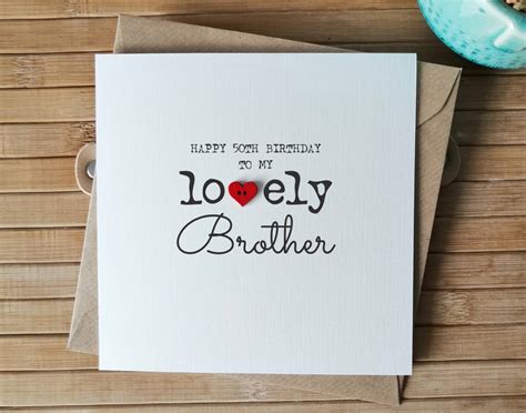 Brother 50th Birthday Card Handmade Personalised 50th Birthday Card
