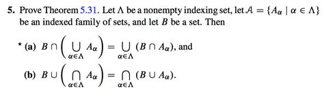 solved 5 prove theorem 5 31 let Λ be a nonempty indexing
