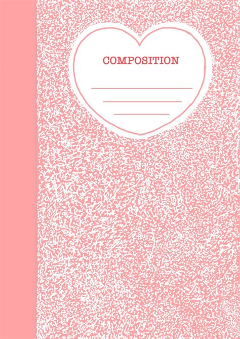Pink Composition 💓 Book Cover Art Diy Book Cover Template Binder