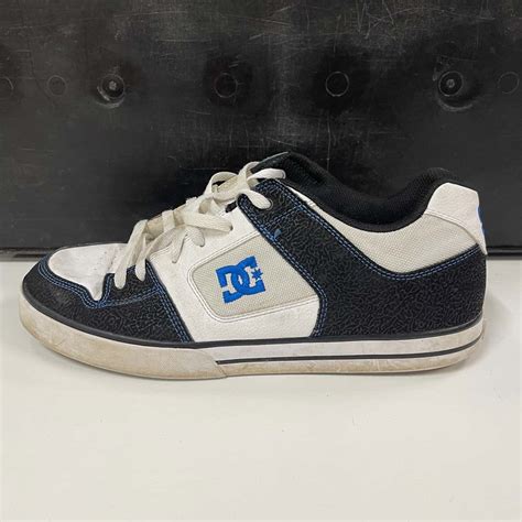 Vintage 2000s Dc Bluewhite Leather Skateboard Shoes Mens Size 13s