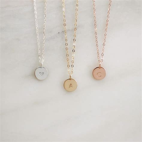 Original Initial Necklace Gold Silver Or Rose Gold Etsy