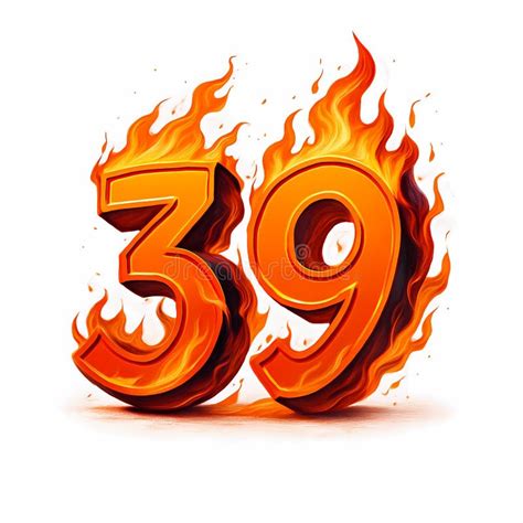 Number 39 On Fire Stock Illustration Illustration Of Symbolizing