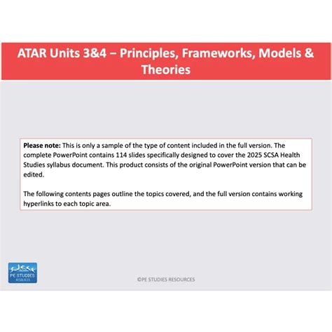 Year 12 Wace Health Studies Principles And Frameworks Pe Studies