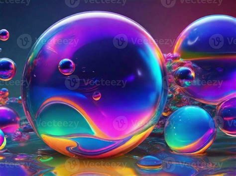 Ai Generated Bubble Abstract 3d Render Of Colorful Bubbles Abstract