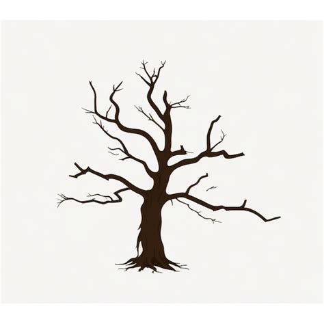Premium Ai Image A Leafless Tree Against A White Background