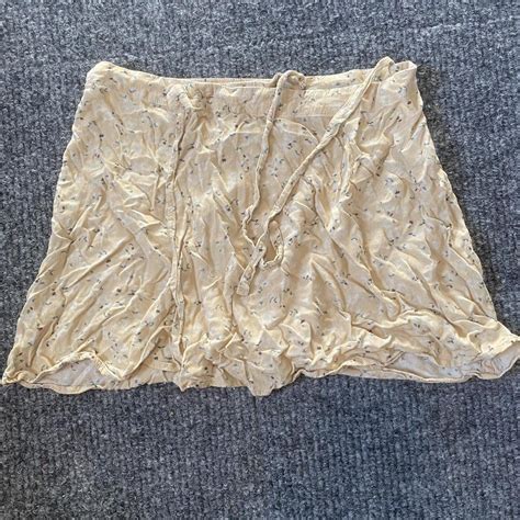 Yellow Aeropostale Floral Wrap Around Skirt Got Depop