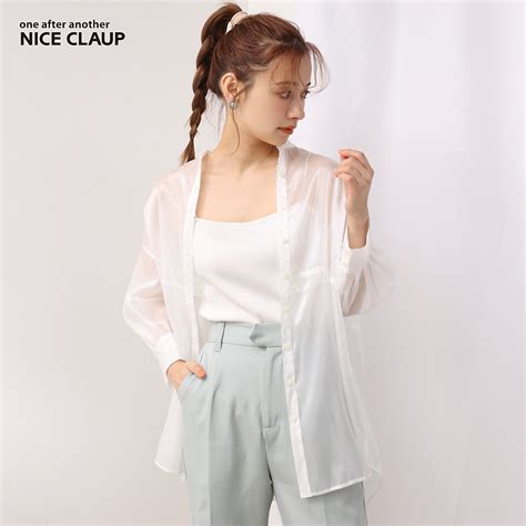 Nice Claup夏季新品日系可爱甜美透视薄开衫衬衫外套女131300960c虎窝淘